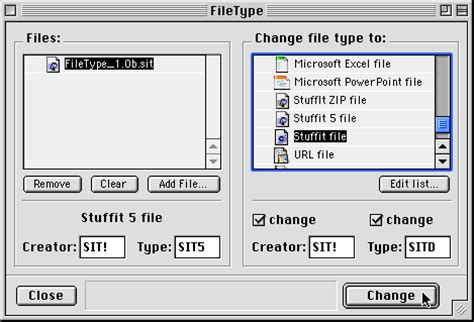 Filetype Changing Type Creator Codes On The Mac