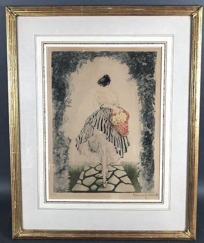 Louis Icart Girl With Fruit Basket For Sale At Auction On 26th September Bidsquare
