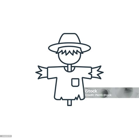 稻草人向量圖示稻草人可編輯的筆觸稻草人線性符號用於網路和移動應用程式 徽標 列印媒體細線插圖向量隔離輪廓圖向量圖形及更多乾草圖片 Istock