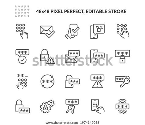 Simple Set Password Related Vector Line Stock Vector Royalty Free