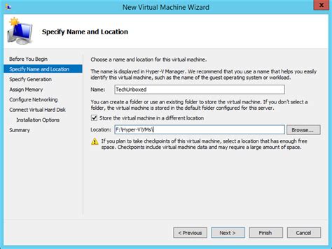 Techunboxed How To Setup A Hyper V Virtual Machine In Server 2012