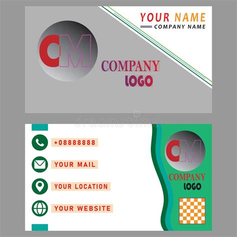 Double Sided Creative Business Card Template Portrait And Landscape