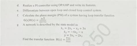 D Realize A Pi Controller Using Opamp And Studyx