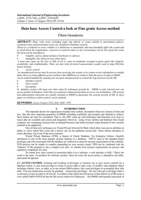 Unit 3 Database Integrity And Security Concepts 1pdf Databases Computer Software And