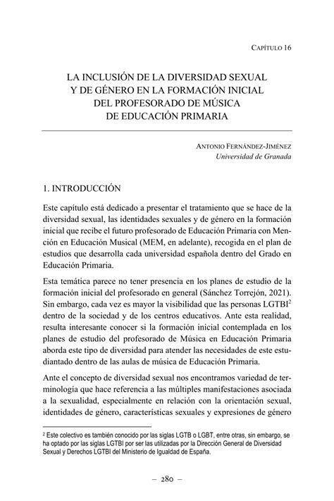Pdf La Inclusión De La Diversidad Sexual Y De Género En La Formación