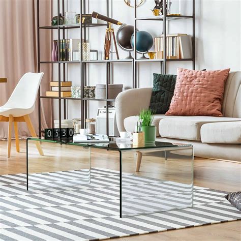 Tempered Glass Living Room Coffee Table Affordable Modern Design
