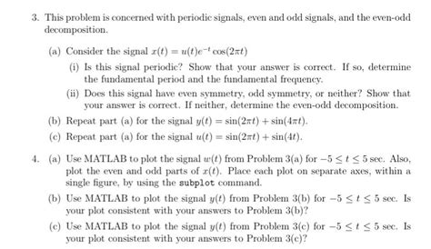 Solved 3 This Problem Is Concerned With Periodic Signals