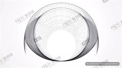 Ai创作图线条 环形 几何 图形 黑白 轮廓 空间感 结构 立体 网状 简约 抽象 设计 艺术 造型 昵图网