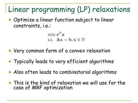 ppt mrf optimization based on linear programming relaxations