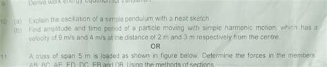 A Explain The Oscillation Of A Simple Pendulum With A Neat Sketchb F