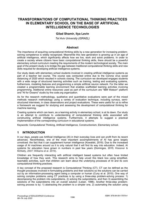 Pdf Transformations Of Computational Thinking Practices In Elementary School On The Base Of