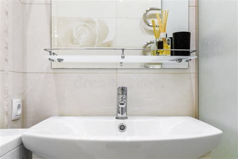 Modern Small Bathroom Interior Design Bright Style Stock Image Image