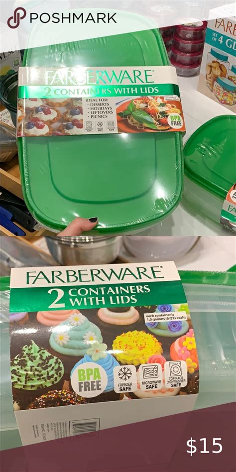 Farberware Glass Storage Containers With Silicone Seal Locking Lids At