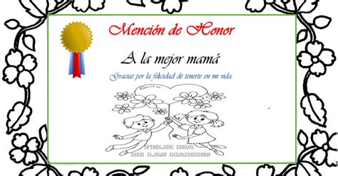 Fichas De Primaria Menci N De Honor A La Mejor Mam