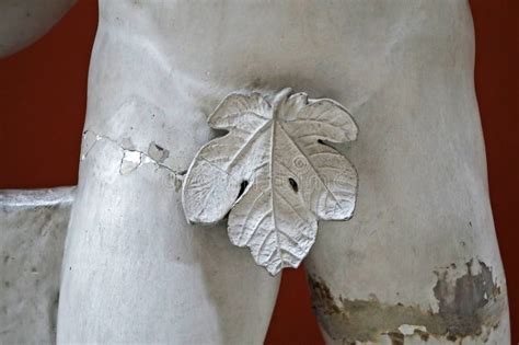 Fig Leaf Covering The Genitals Of A Male Statue At Rio Museum Of Fine Arts Editorial Stock Image