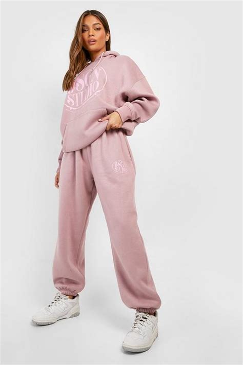 Dsgn Studio Slogan Hooded Tracksuit Boohoo Usa
