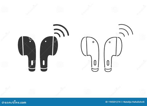 Earphone Bluetooth Icon Set Design Earphone Icon In Modern Flat Style