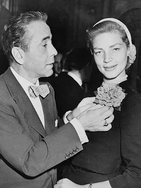 Humphrey Bogart Greeting Lauren Bacall With Corsage Rosy Gre 1953