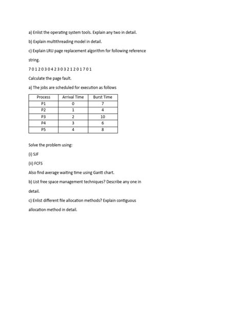 Osy 6 Marks Questions Pdf Scheduling Computing Computer Science