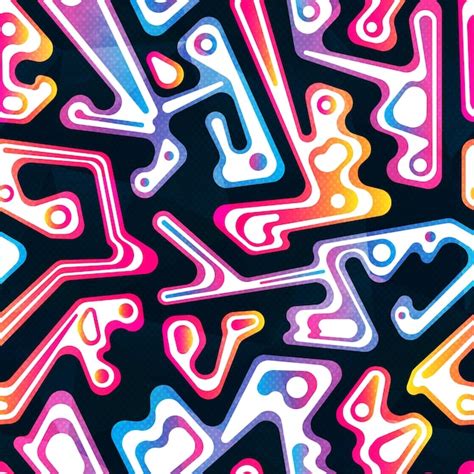 Premium Vector Bright Geometric Seamless Pattern With Grunge Effect