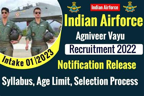Indian Airforce Agniveer Vayu Recruitment 2022 Online Apply Started