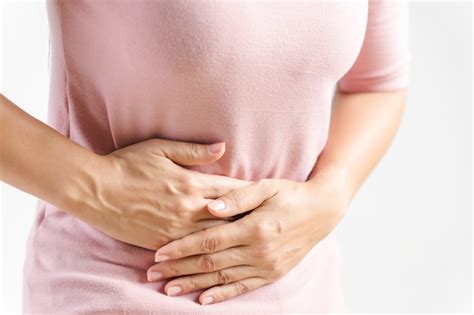 Premium Photo Woman Having Painful Stomachache At Home Chronic