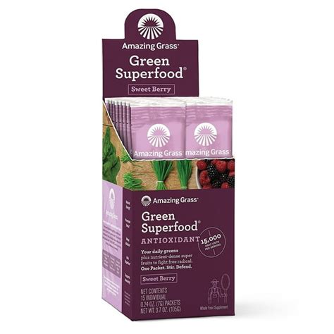 Amazing Grass Antioxidant Green Superfood Powder Sweet Berry 15