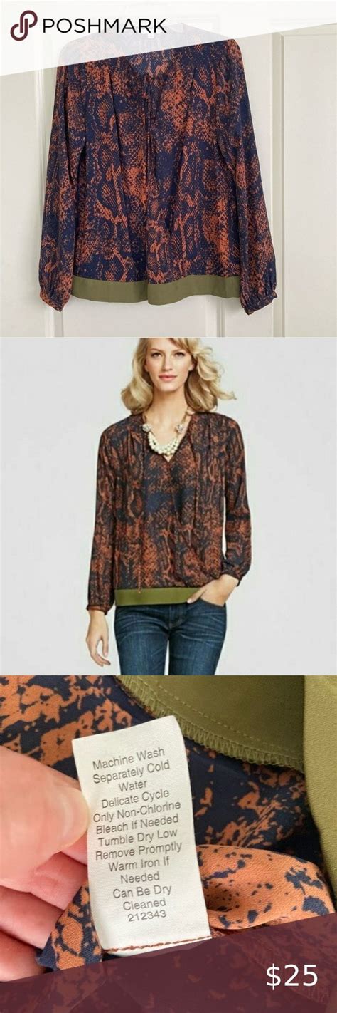 CAbi 101 Border Wrap Python Print Blouse Size Small In 2024 Printed