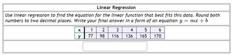 Solved Use Linear Regression To Find The Equation For The Chegg