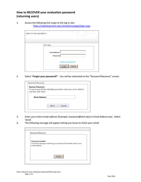 How To Recover Your Evaluation Password Returning Users