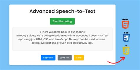 Build An Advanced Speech To Text App With Html Css And Javascript