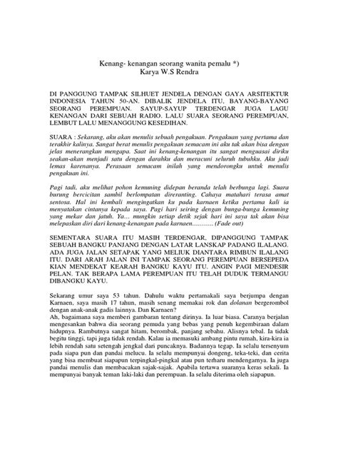 Kenang Kenangan Seorang Wanita Pemalu W S Rendra Pdf