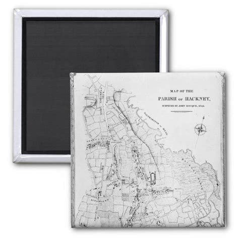 Map Of The Parish Of Hackney Magnet Zazzle Parish Hackney Map