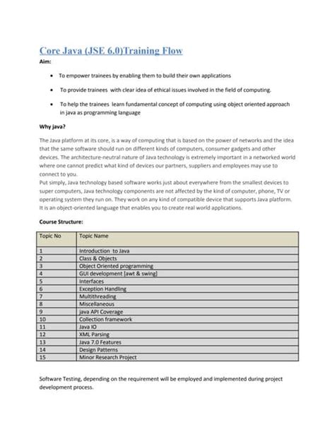 Java Course In Mumbai S Pdf
