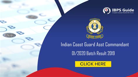 Indian Coast Guard Asst Commandant 012020 Batch Result 2019