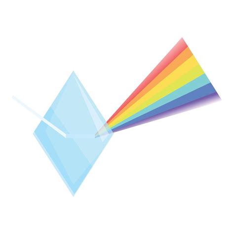 Light Beam Passing Through Triangular Prism Creating Rainbow Spectrum