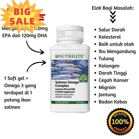 READY STOCK AMWAY Nutrilite Salmon Omega Complex Lazada