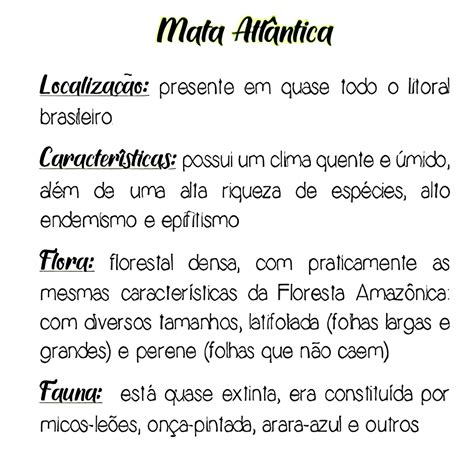Mapa Mental Sobre Mata AtlÂntica Maps4study