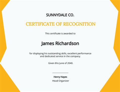Free Certificate Of Performance Templates Printable
