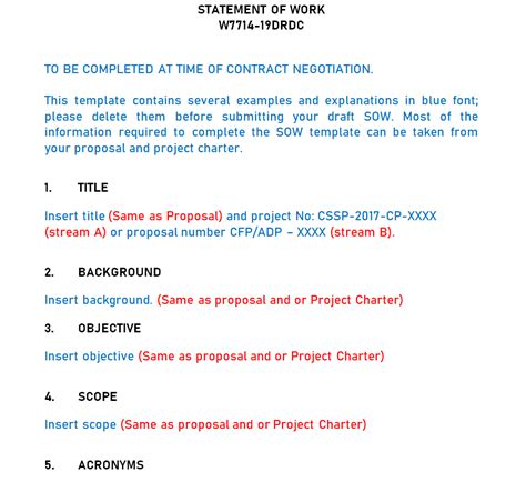 16 Editable Statement Of Work Sow Templates Word Excel Formats