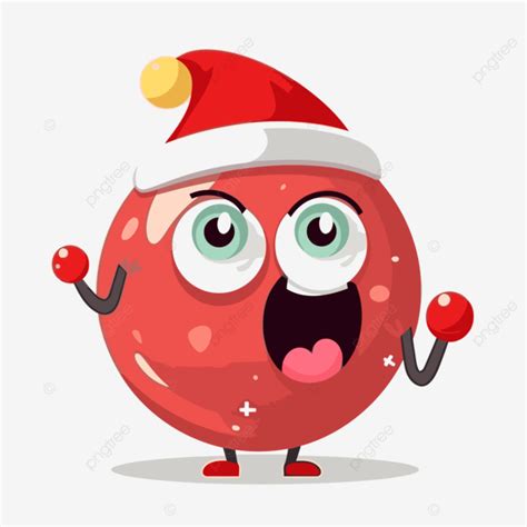 Jingle Clipart Red Hot Blob Character In Santa Hats Cartoon Vector