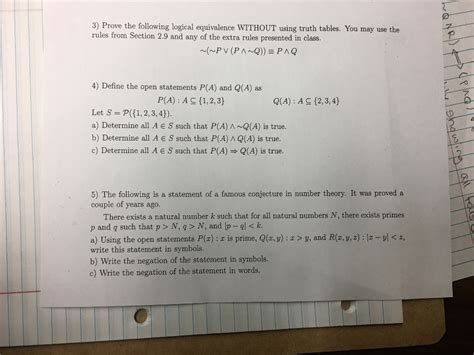 Solved 3 Prove The Following Logical Equivalence Without