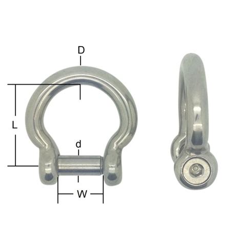 Stainless Steel Hexagon Socket Countersunk Bow Shackle Deacon Wire Rope