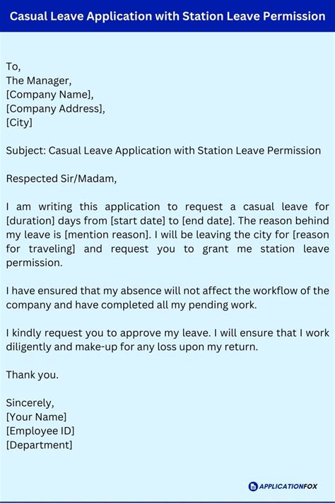 13 Samples Casual Leave Application