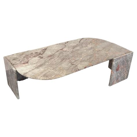 Table Basse Vintage En Marbre Gris Des Années 70 For Sale At 1stdibs