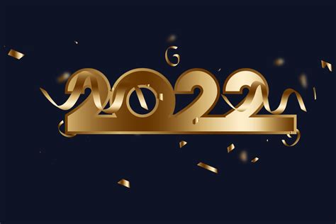 New Year 2022 Golden Text Clip Art Graphic By Pixeness Creative Fabrica