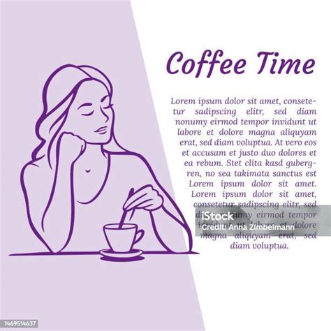 커피 또는 차 한잔을 가진 아름 다운 여자입니다 커피 타임 개념입니다 벡터 그림입니다 20 29세에 대한 스톡 벡터 아트 및 기타 이미지 20 29세 30 39세