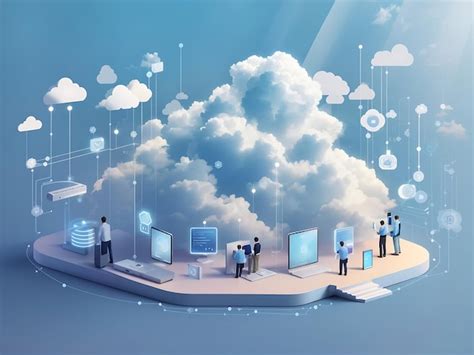 Premium Ai Image 3d Sky Data Storage