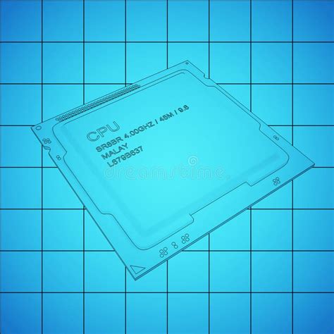 Engineer Working On Blue Print Concept Processor Unit Cpu 3d