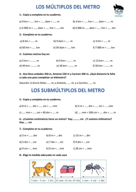 Múltiplos Y Submúltiplos Del Metro Worksheet Mensajes Dia Del Hombre